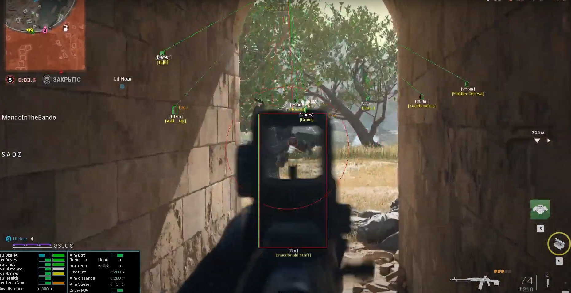 BTG Warzone 2 CHEAT & HACK - Aimbot, wallhack, box, distance, keys, bone and more - CiroScript